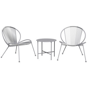 AllModern Halcott Steel Frame Rattan String Set Of 3 & Reviews | Wayfair