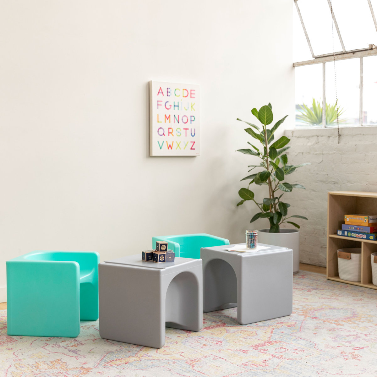 ECR4Kids Tri-Me 3-In-1 Cube Chair, Kids Furniture & Reviews - Wayfair ...