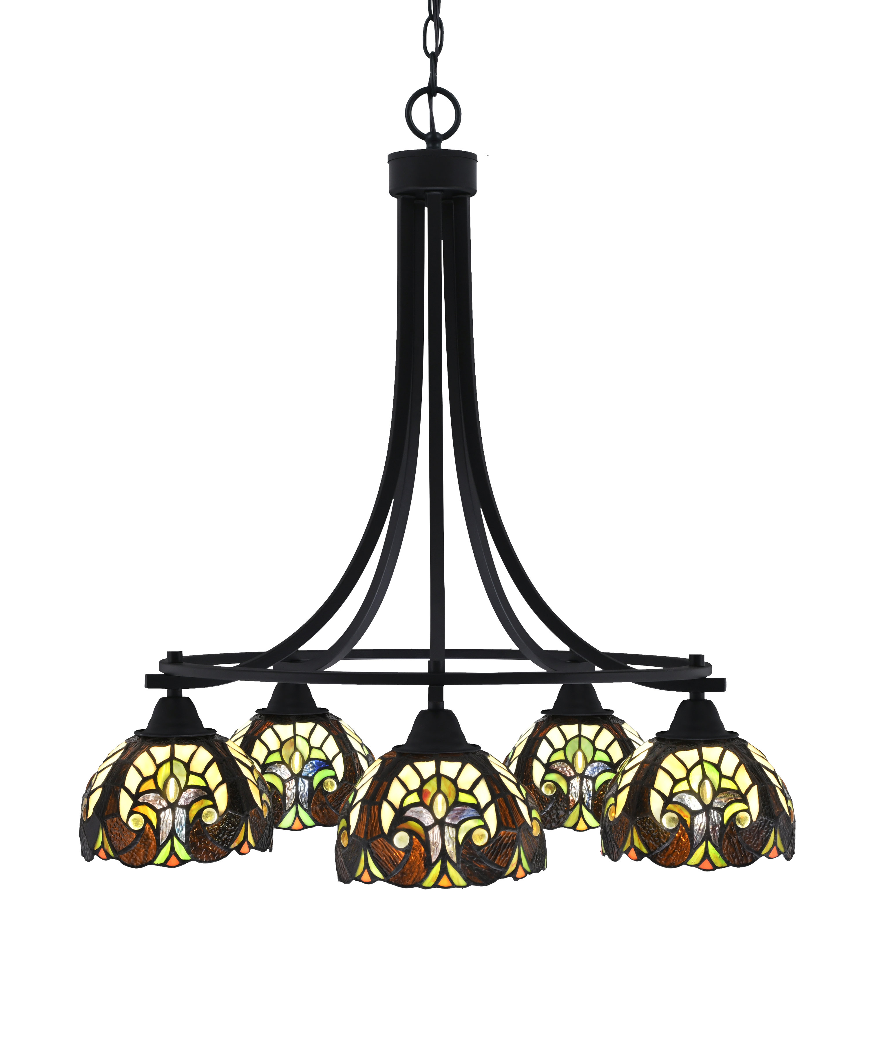 Toltec Lighting Paramount 5 - Light Dimmable Wagon Wheel Chandelier ...