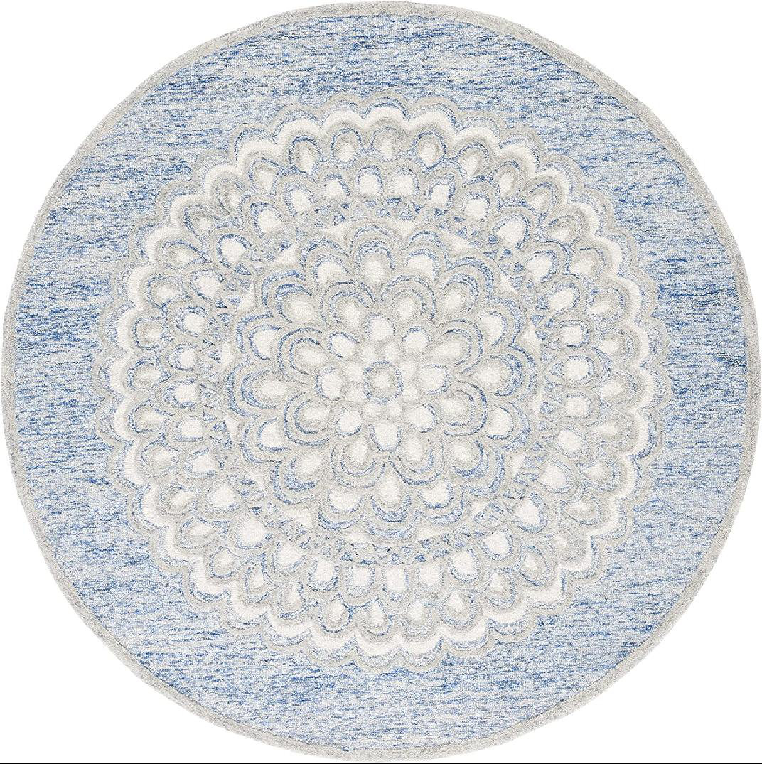 Bungalow Rose Round Floral Handmade Round 6' Wool Indoor / Outdoor Area ...