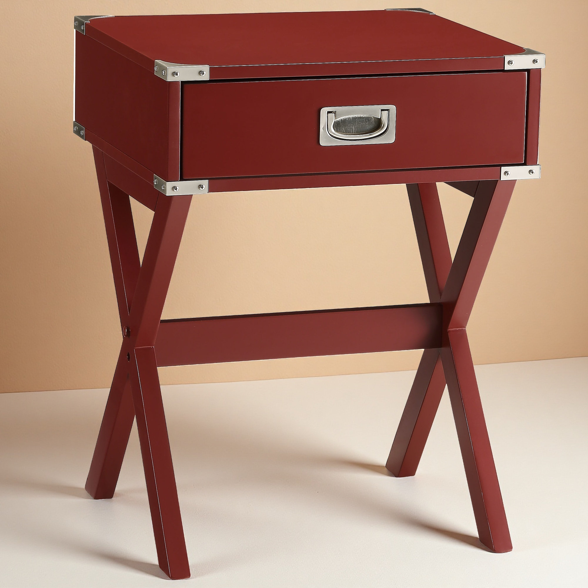 Ophelia & Co. Modern Red End Table With Storage Drawer – Farmhouse ...