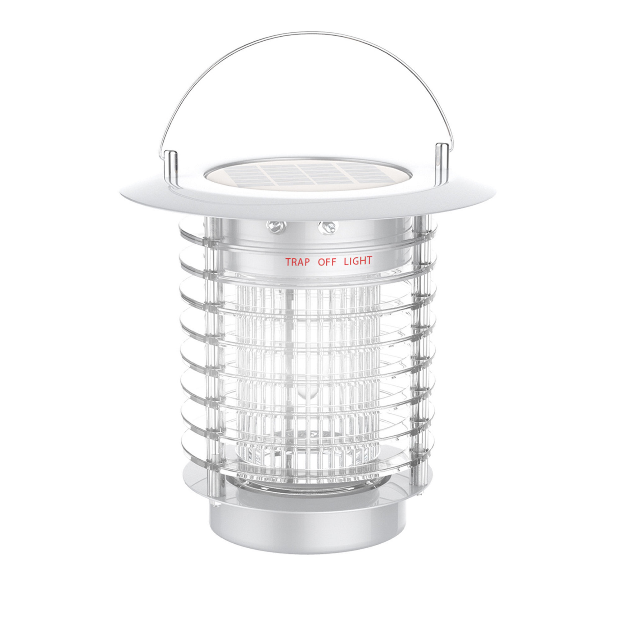 Pure Garden Silver Solar Powered LED Outdoor Bug Zapper Lantern ...