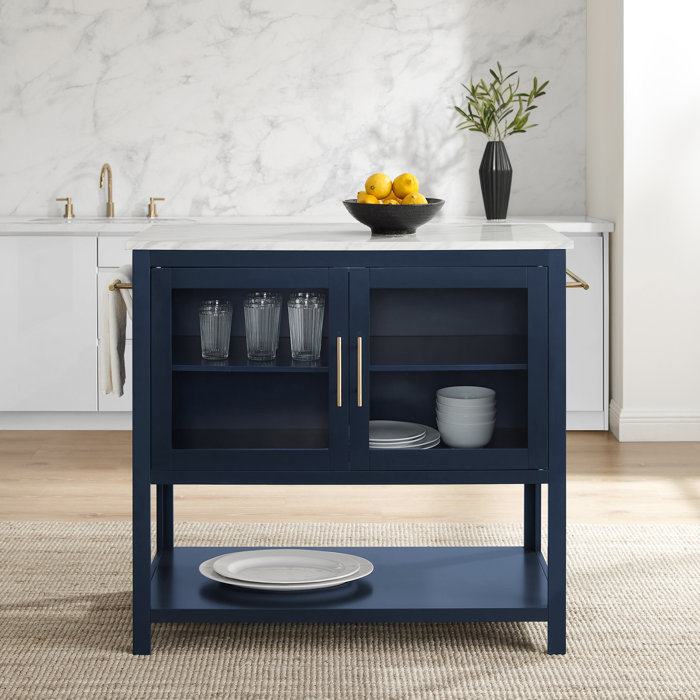 Lark Manor Alexander-Jay Marble Kitchen Island & Reviews | Wayfair
