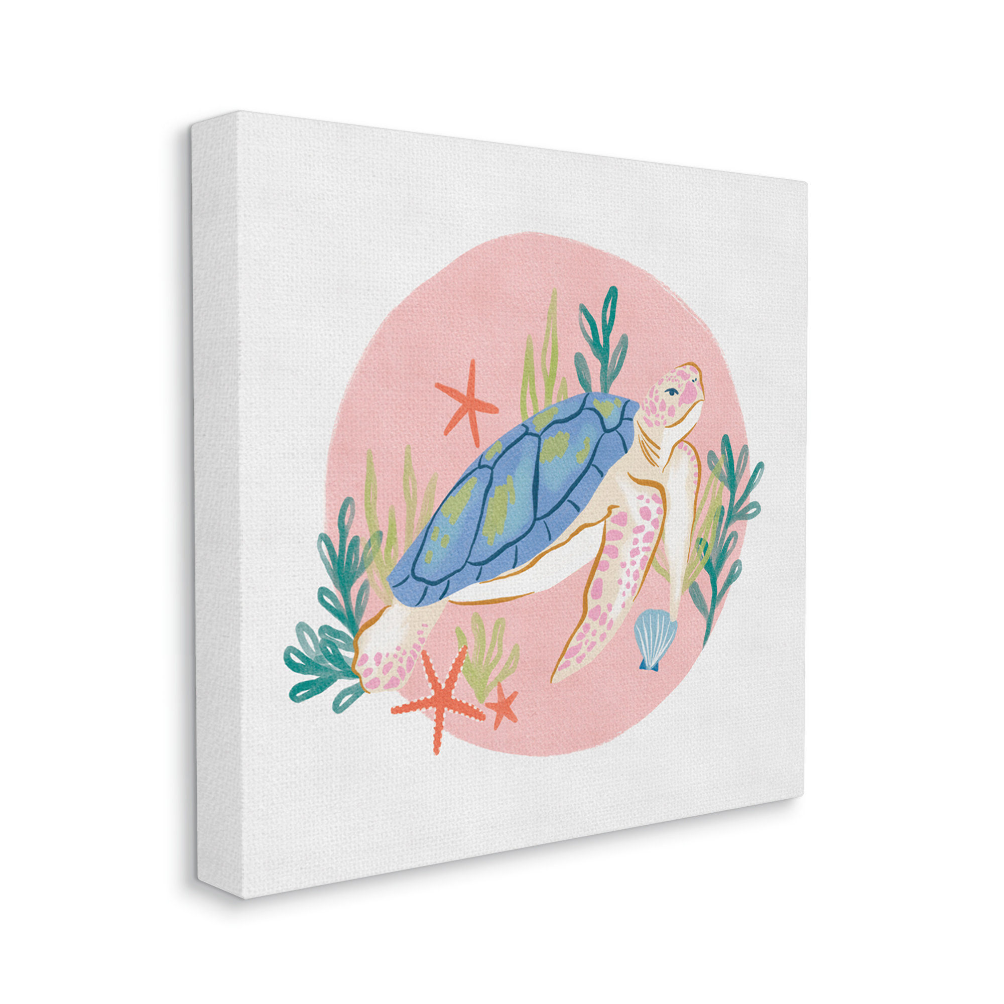 Stupell Industries Gracious Turtle Ocean Seaweed Shell Starfish Marine ...