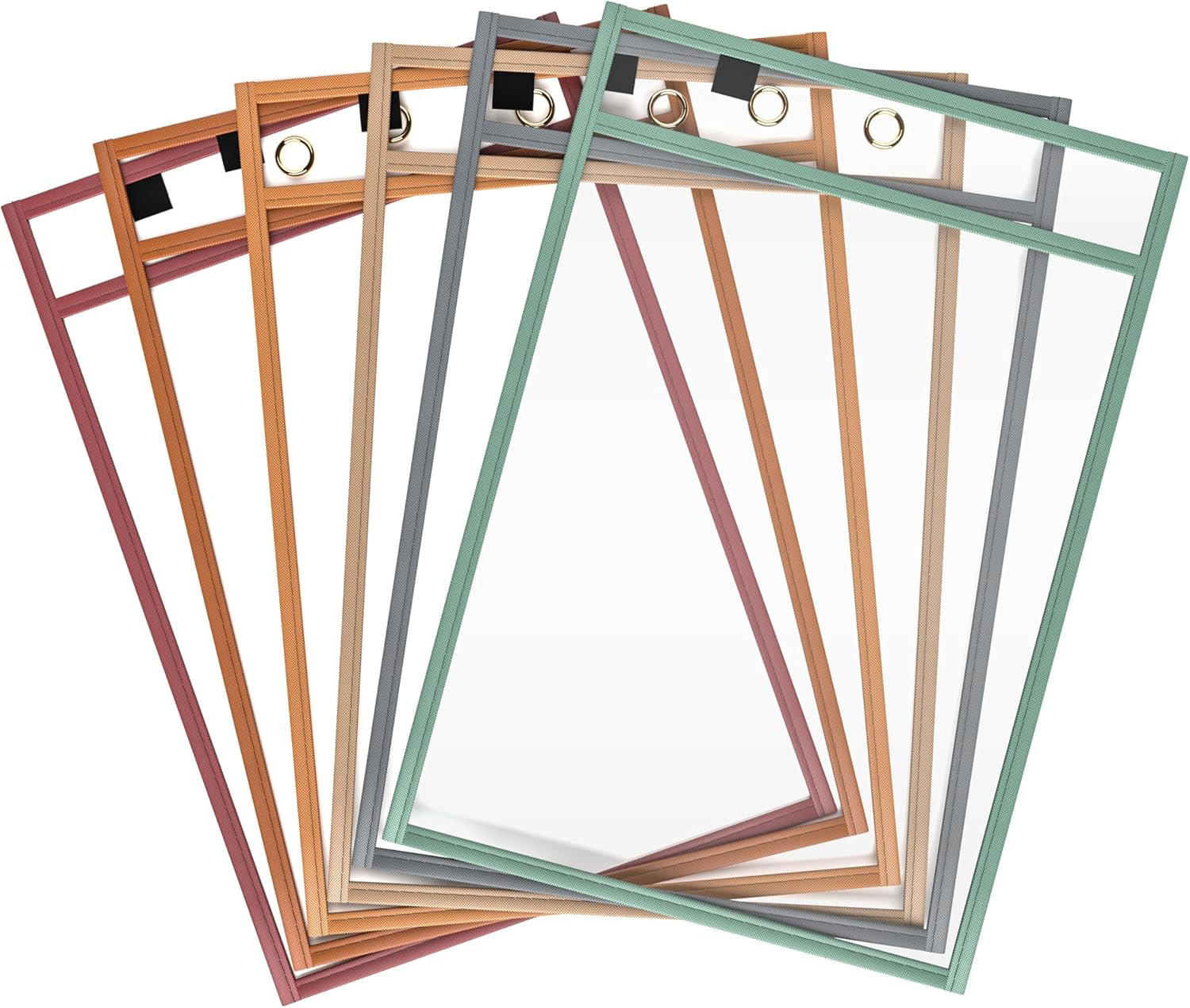 Scribbledo Boho Color Dry Erase Pockets, 6 Pack Reusable Dry Erase ...