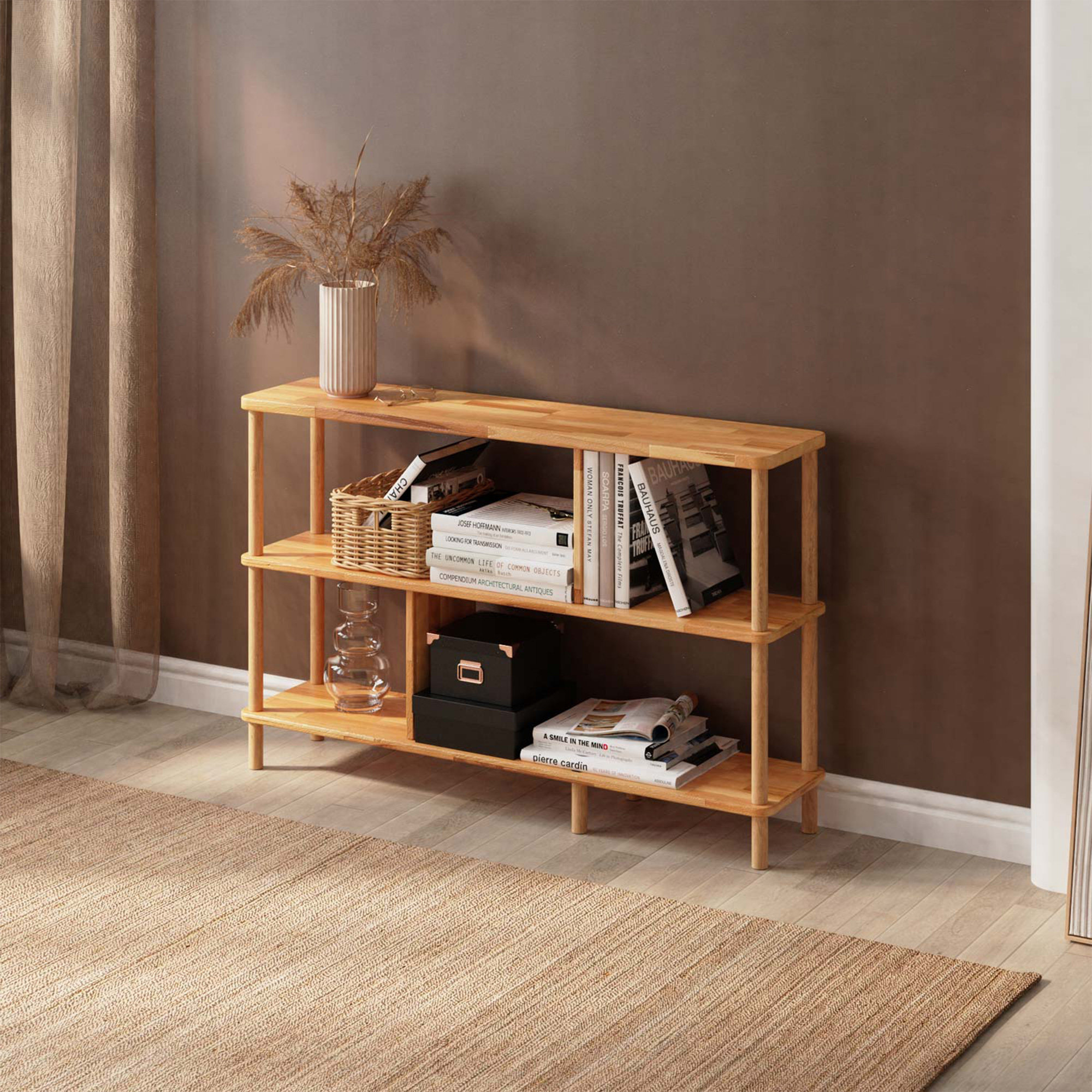 Demontha Solid Beech Wood Low Bookcase - Wayfair Canada