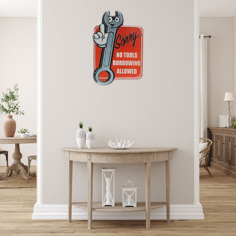 iHcasadécor IH Casa Decor Embossed Metal Wall Sign No Tools Borrowing ...