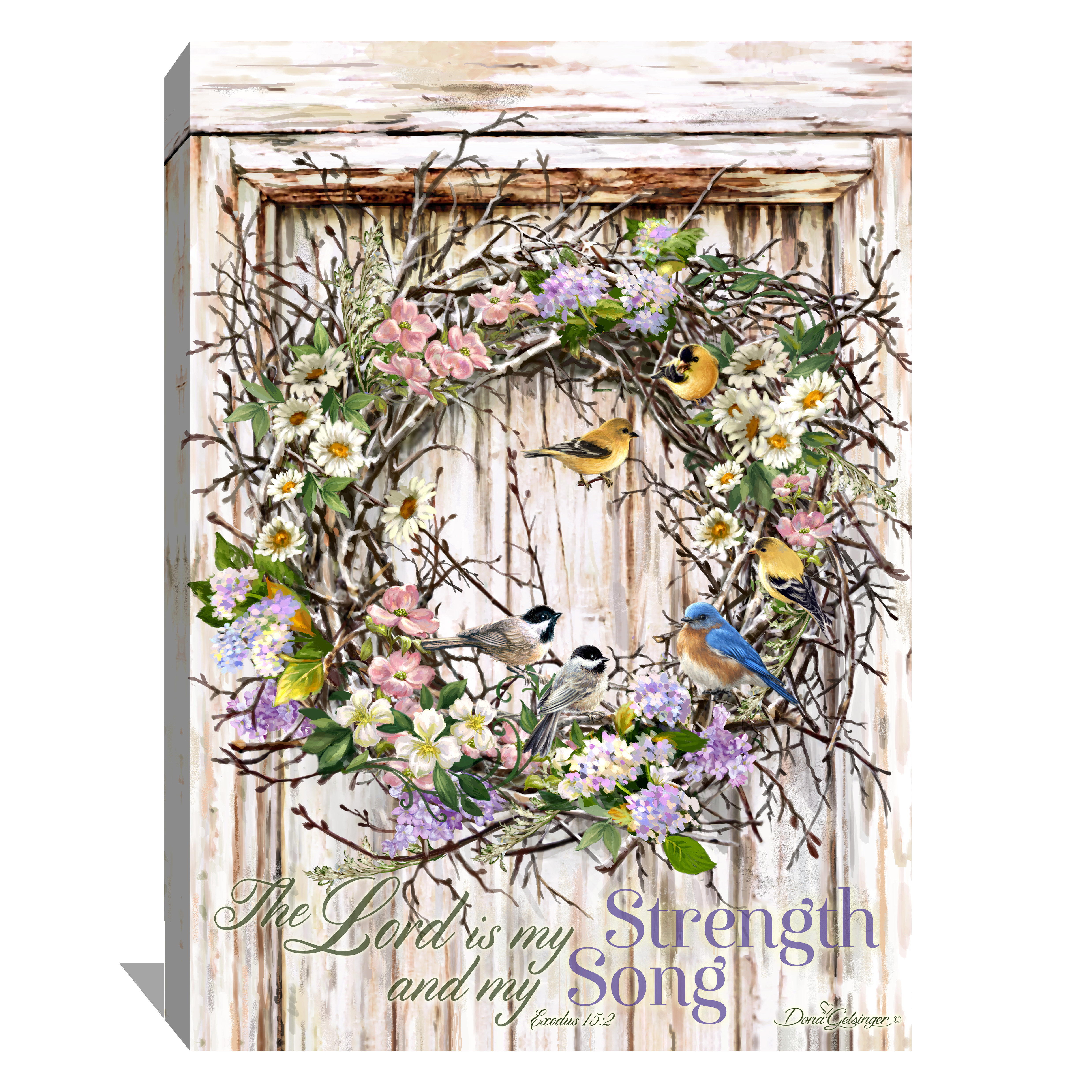 The Holiday Aisle® Spring Wreath Canvas Wall Art | Wayfair