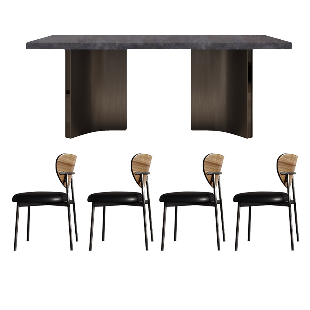 Greyleigh Rock Plate Dining Table And Chairs Rectangular Dining Set ...