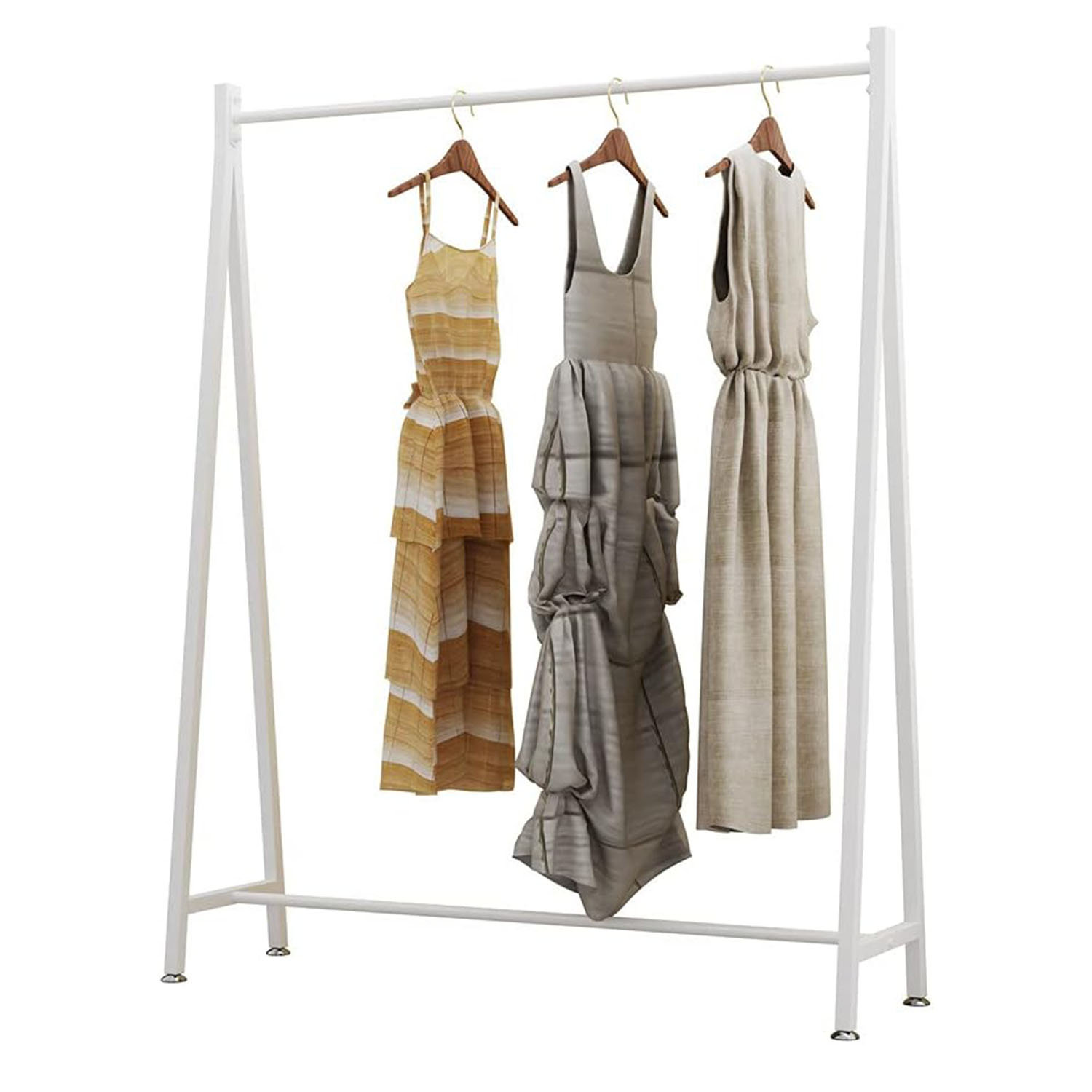 Orren Ellis White Metal Clothes Racks Garment Rack, Modern White ...