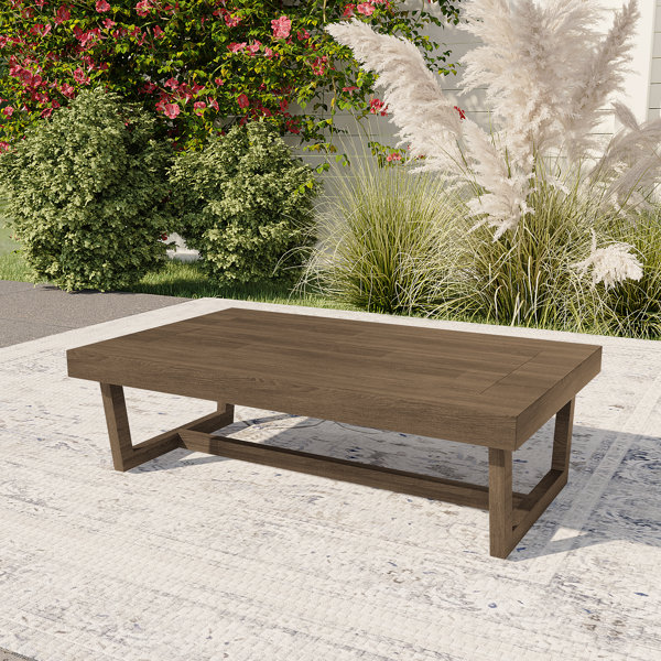 Gracie Oaks Polett Rectangular Outdoor Coffee Table & Reviews | Wayfair