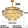 Mercer41 23.6" 4-Tiered Crystal Chandelier- Golden Modern European ...