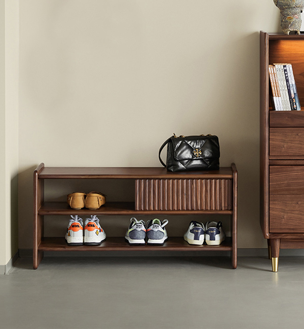 Ebern Designs You Can Sit On Solid Wood When Entering The House Shoe ...