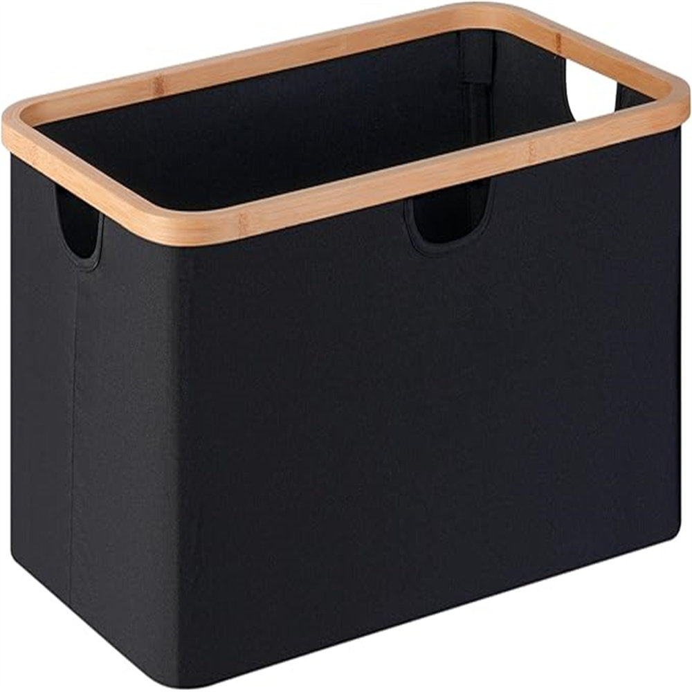 Latitude Run® Storage Bin,Large Collapsible Storage Baskets With Bamboo ...