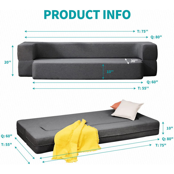 Alwyn Home Nasturtium 10'' Memory Foam Futon Mattress FutonMattress ...