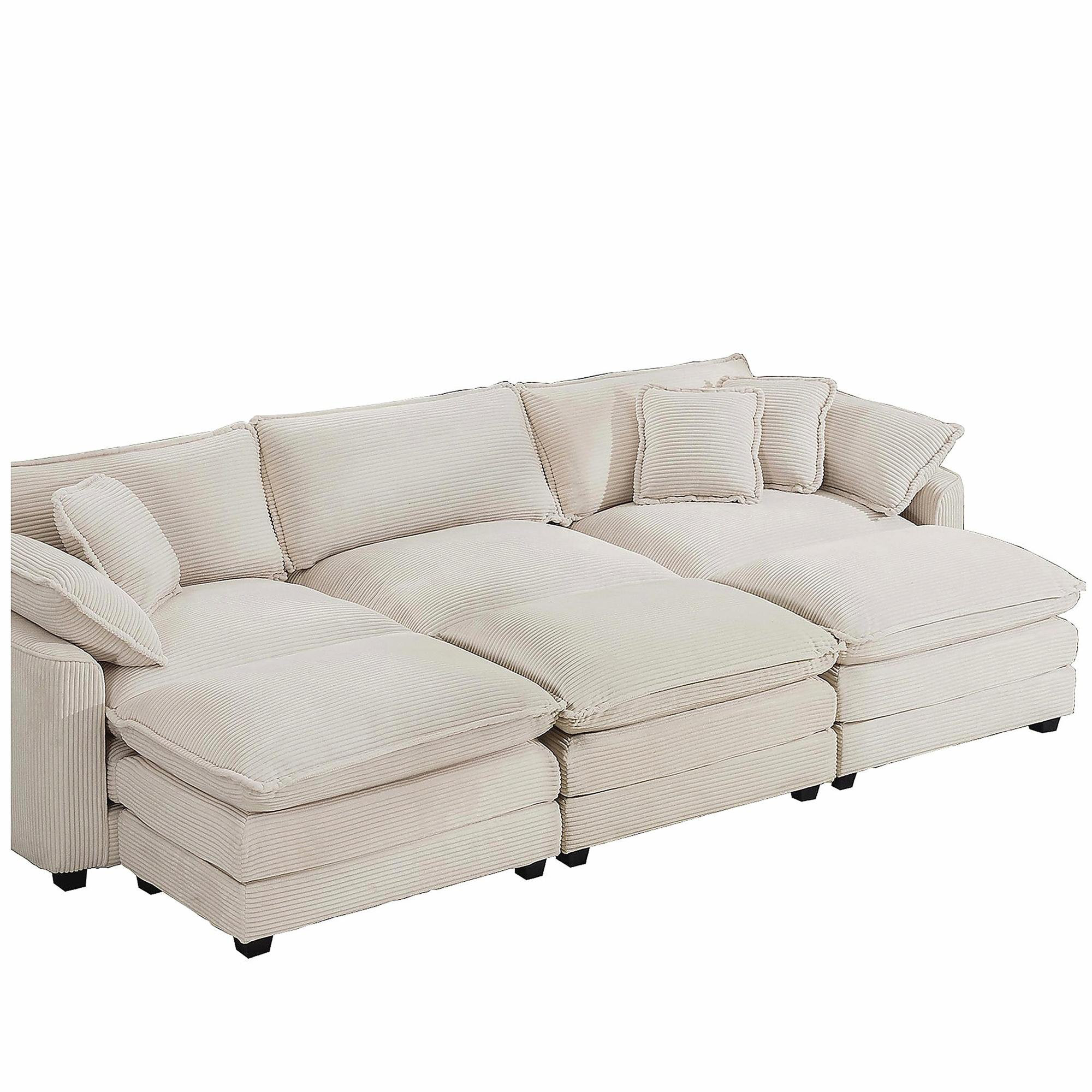 Latitude Run® Extra-large modular sofa with 3 ottomans, modular sofa ...