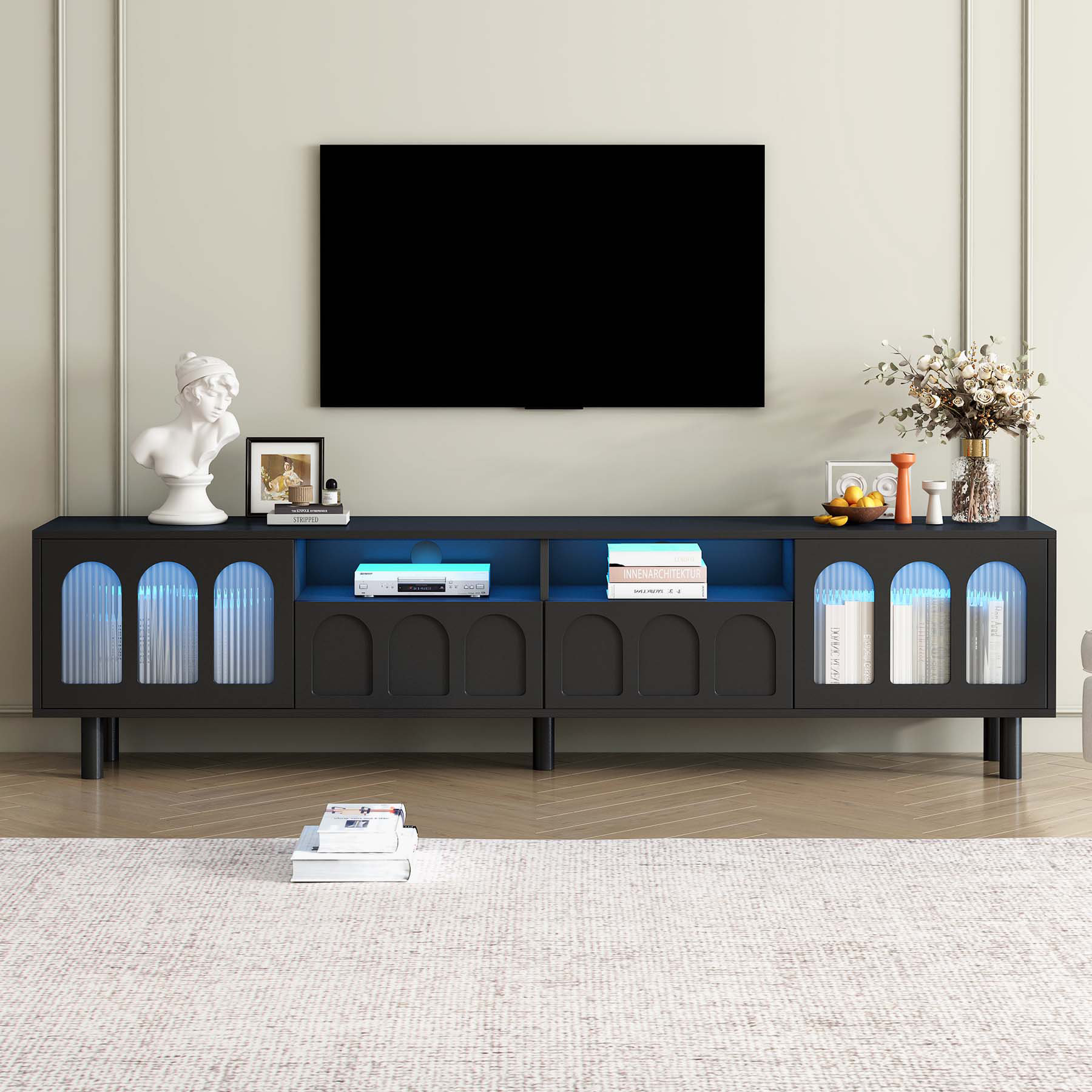 George Oliver Modern TV Stand with Smart LED Lights and Elegant Design ...