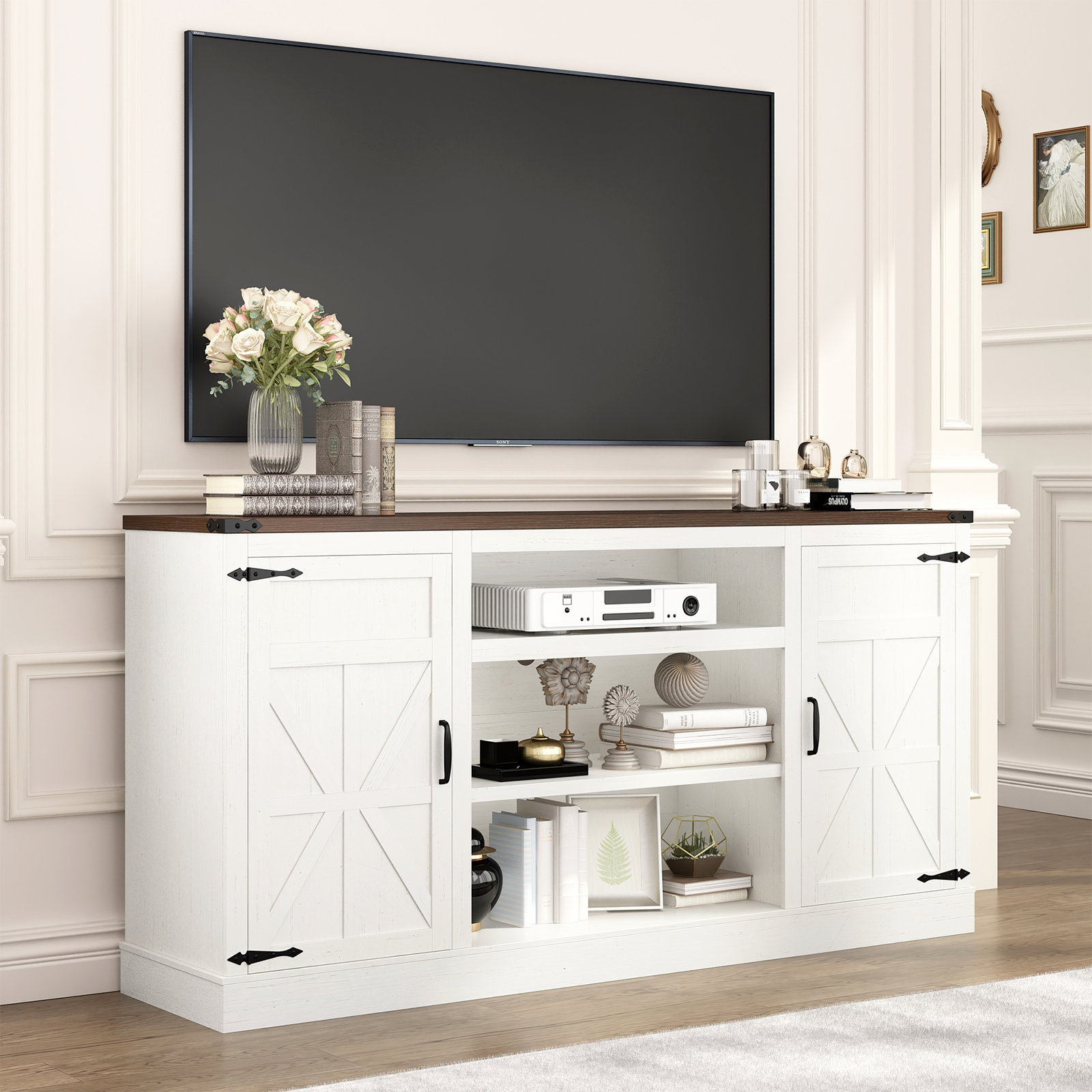 Gracie Oaks Cerell Media Console and TV Stand for TVs up to 75 ...