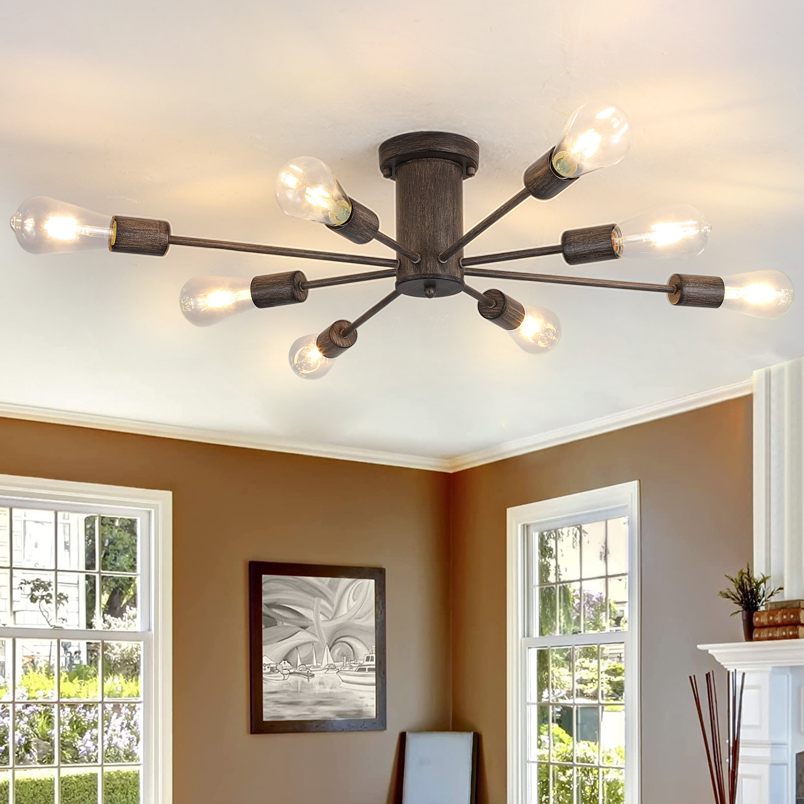 Corrigan Studio Ladonte 8 - Light Sphere Sputnik Semi-Flush Mount ...