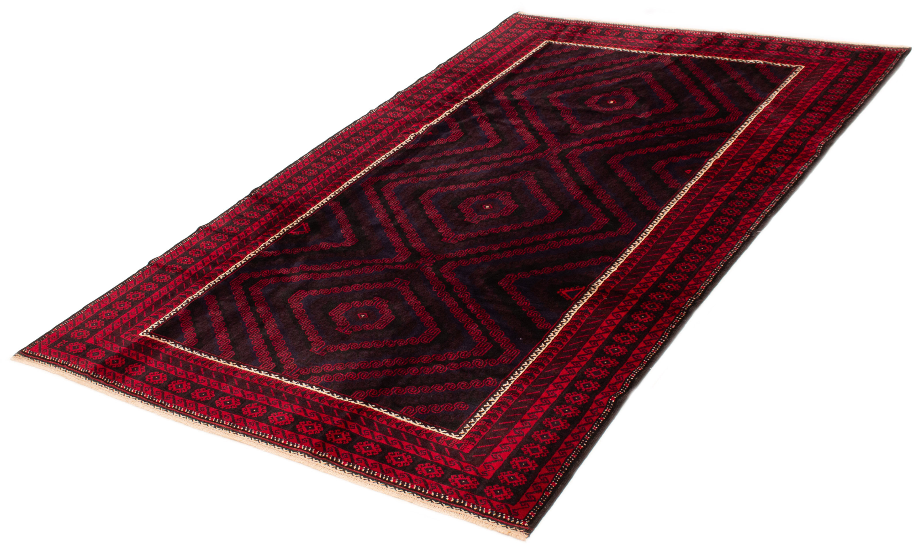 Isabelline Teimani Dark Red Rug 6'3" x 9'10" | Wayfair