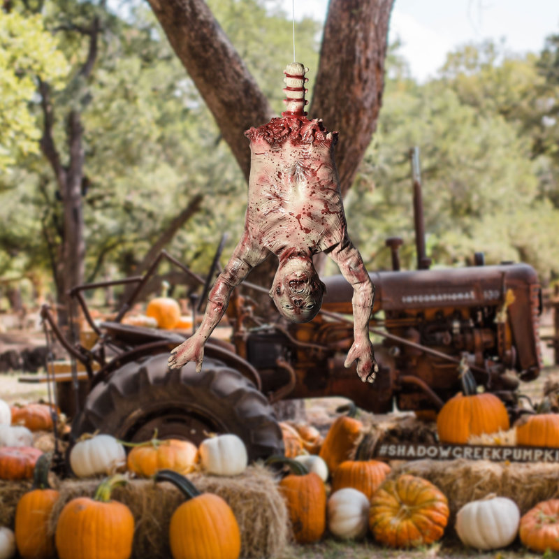 The Holiday Aisle® Niland Halloween Prop Severed Skinned Hanging Torso ...