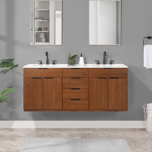 Modern Double Bathroom Vanities | AllModern