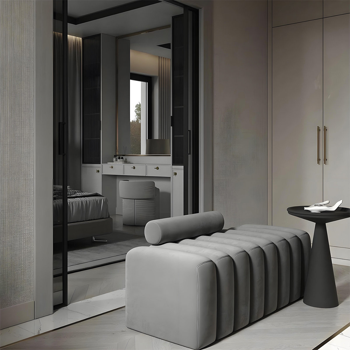 Wrought Studio™ Luxury Long Stool for Home Entrance, Shoe Changing and ...