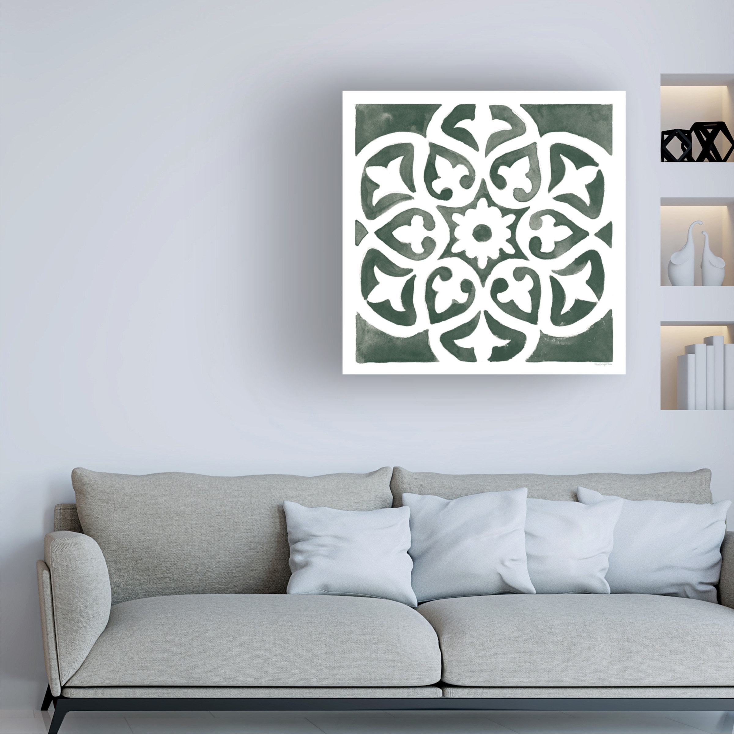 Bungalow Rose Mercedes Lopez Charro ''Andalusian Tile IV Pine Green ...