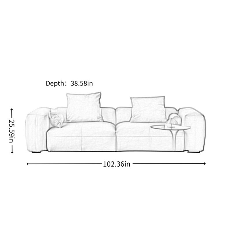 Ebern Designs Retro Minimal Straight Layout Sofa | Wayfair