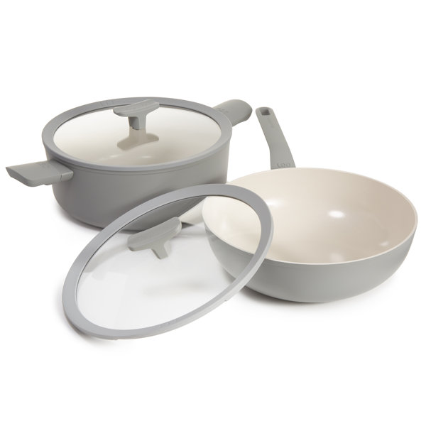BergHOFF Leo Balance 4Pc Non-Stick Ceramic Stockpot and Wok Pan Set ...
