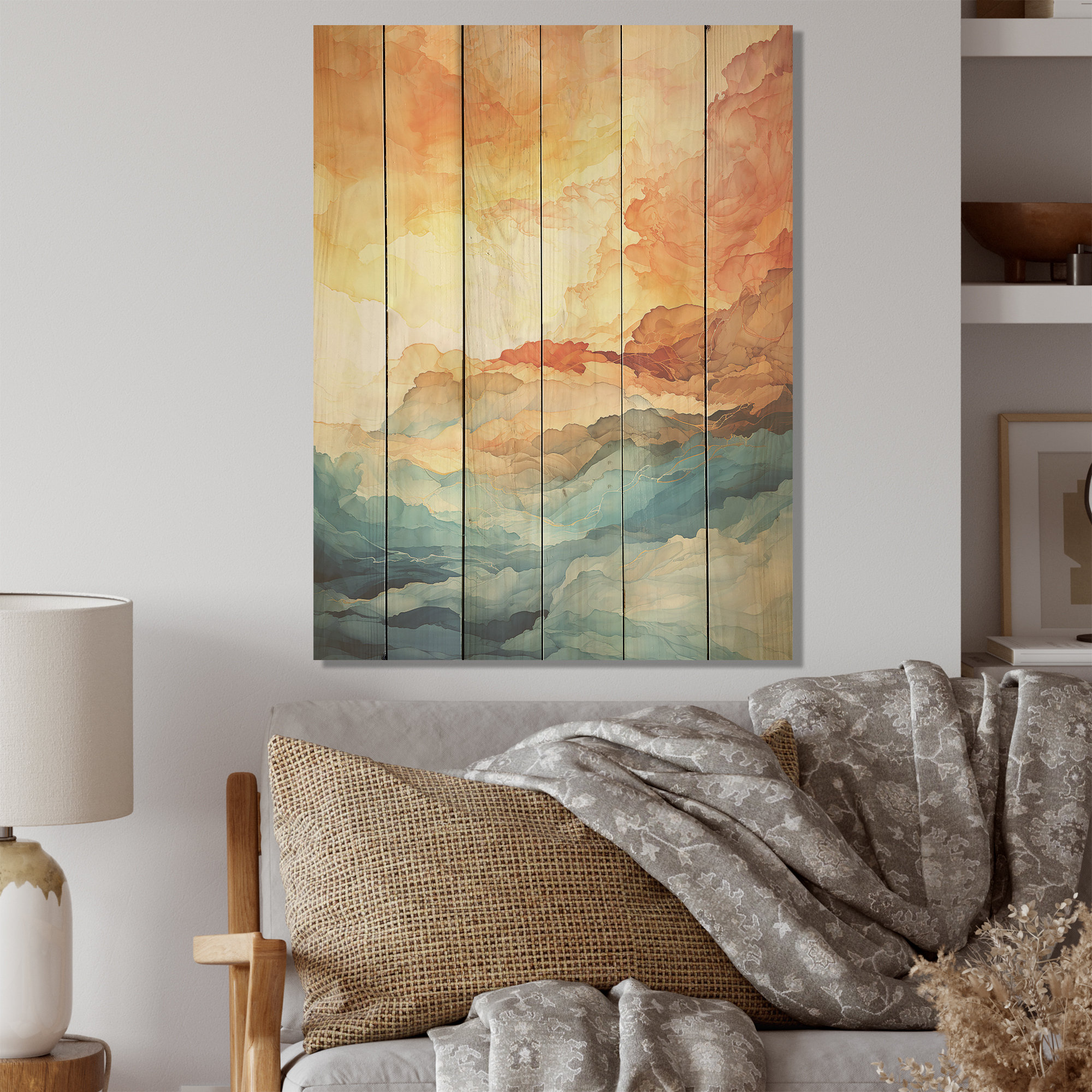 Ivy Bronx Bold Sunset Coastal Horizon - Sunrisesunset Wood Art On ...