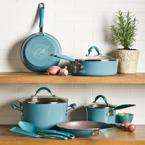 Rachael Ray Cucina Nonstick Cookware Pots and Pans Set, Includes ...