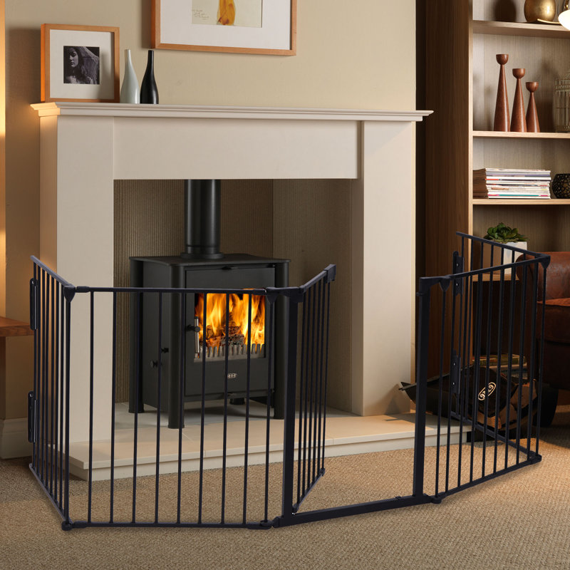 Jaxpety Baby Safety Gate, 5-panel Folding Fireplace Fence & Reviews ...