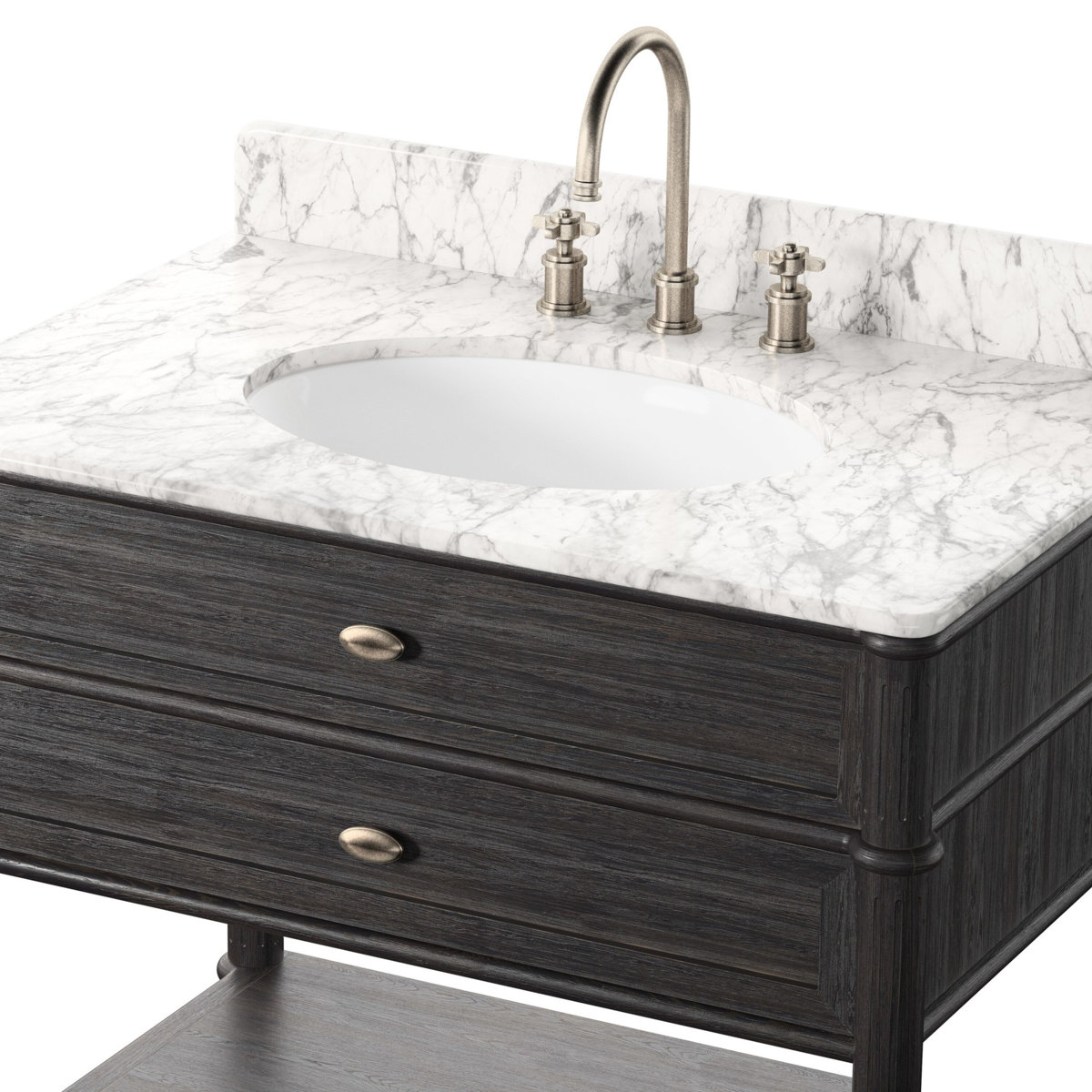 Four Hands Toulouse Single Vanity-Satin Black Veneer | Perigold