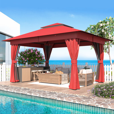 red gazebos