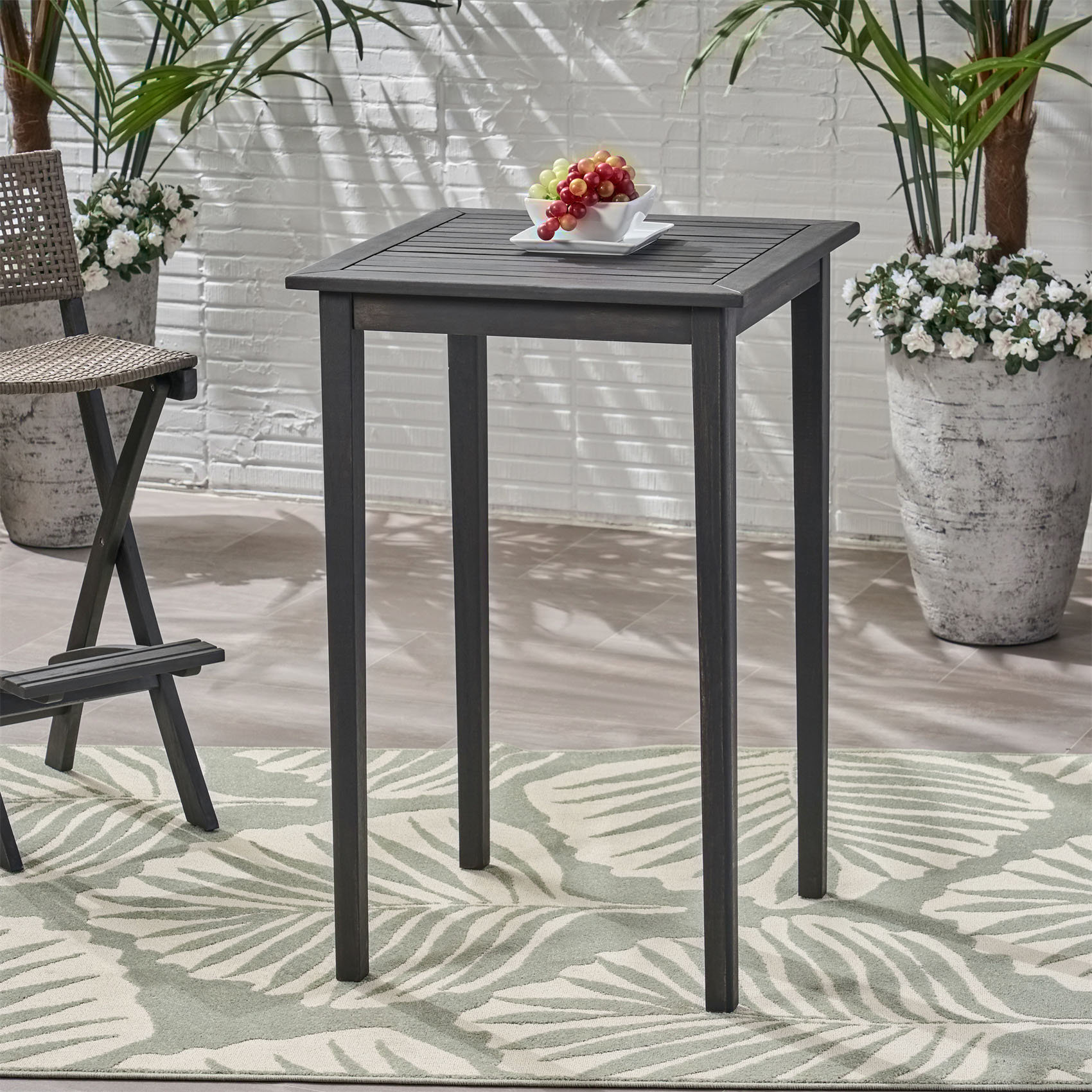 Lark Manor™ Outdoor Minimalist Wood Square Bar Table | Wayfair