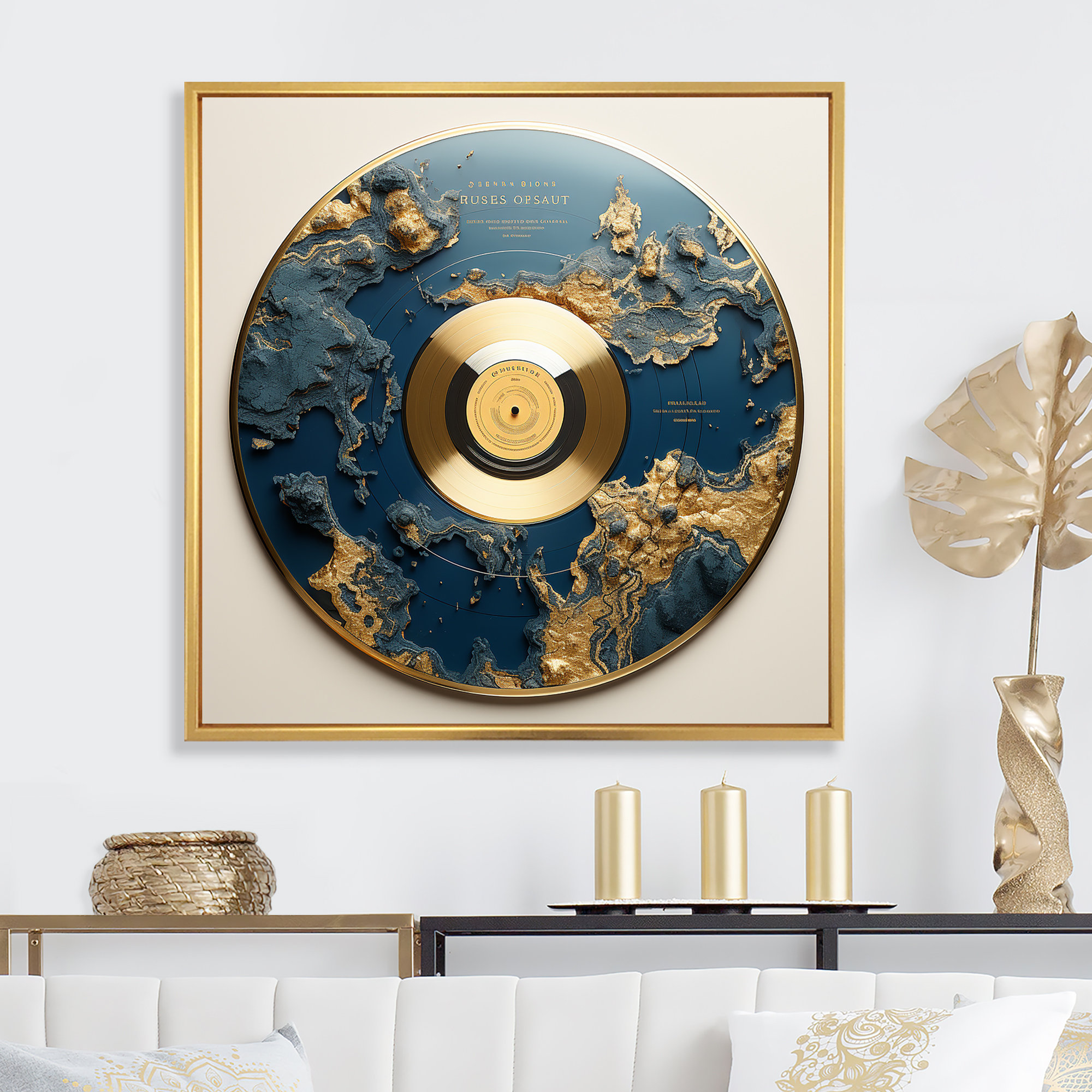 Mercer41 Gold And Green Vinyl Record Melody III - Vinyl Records Wall ...