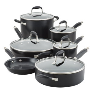 Anolon Advanced Home Hard Anodized Nonstick Cookware Set, 11 Piece ...