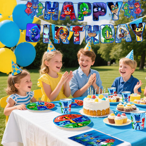 The Holiday Aisle® PJ Masks Birthday Party Supplies,114 Pcs PJ Masks ...