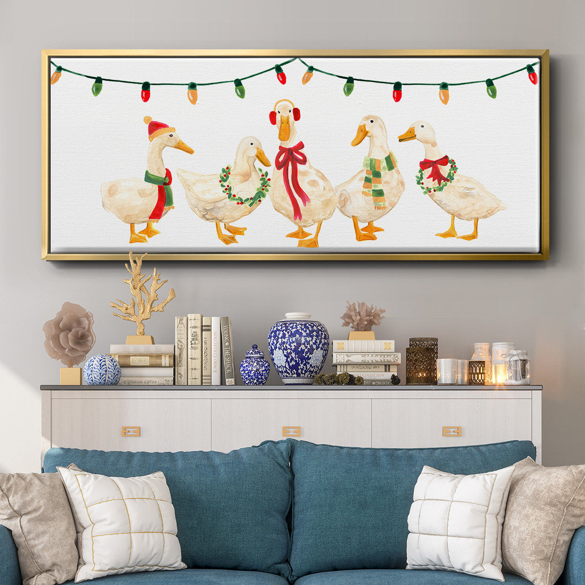 Red Barrel Studio® Merry Quackmas Collection D- Framed Canvas | Wayfair