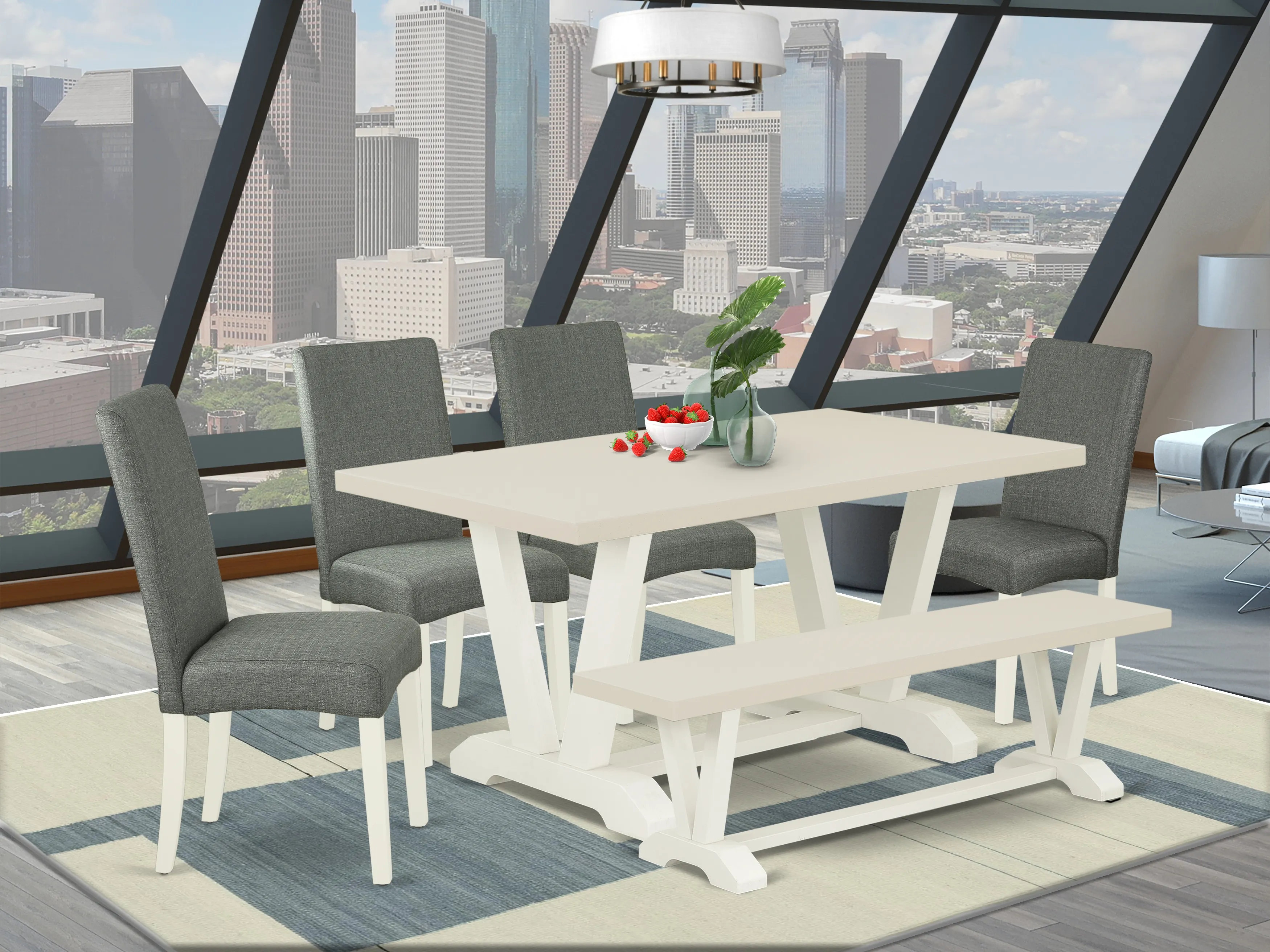 Red Barrel Studio® 6 - Piece Solid Wood Trestle Dining Set | Wayfair