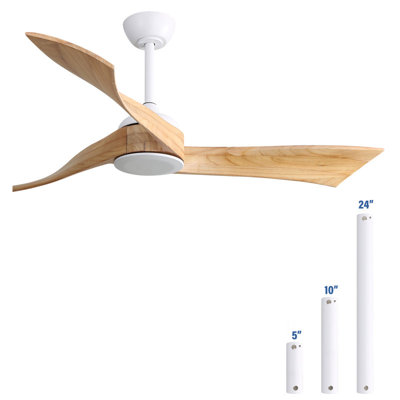 Orren Ellis Kemp 52'' 3-Solid Wood Blade Modern Propeller Ceiling Fan ...