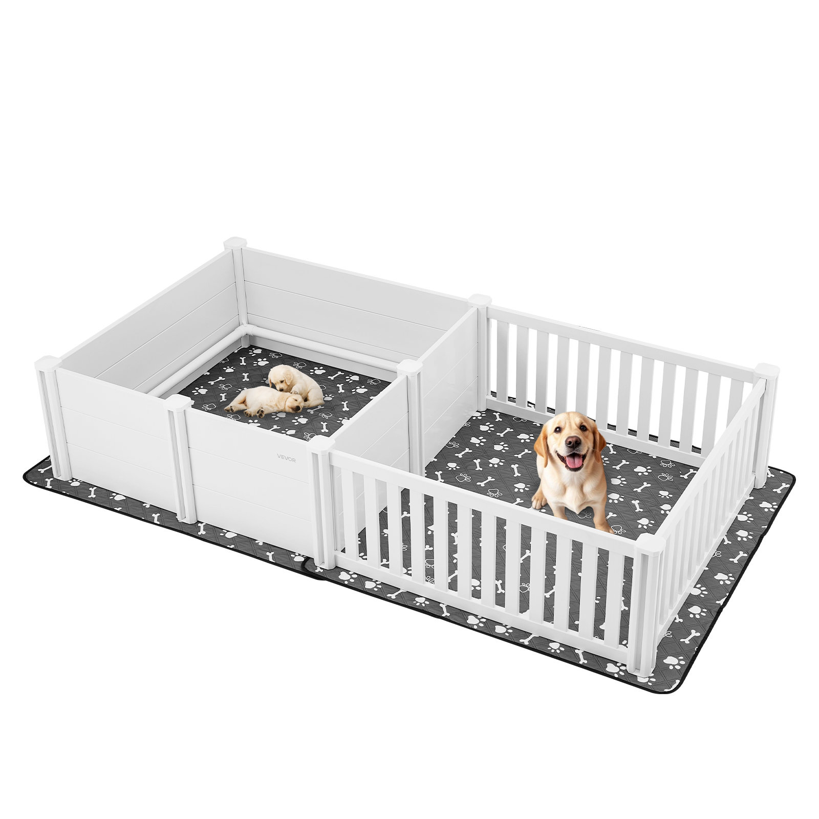 Stellweilan Tessberg Dog Whelping Box 93.3x48.4x18.1 inch Door Height ...