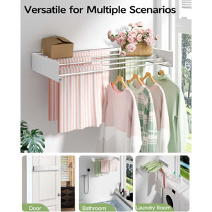 Hoomic Foldable Wall-Mounted Drying Rack | Wayfair