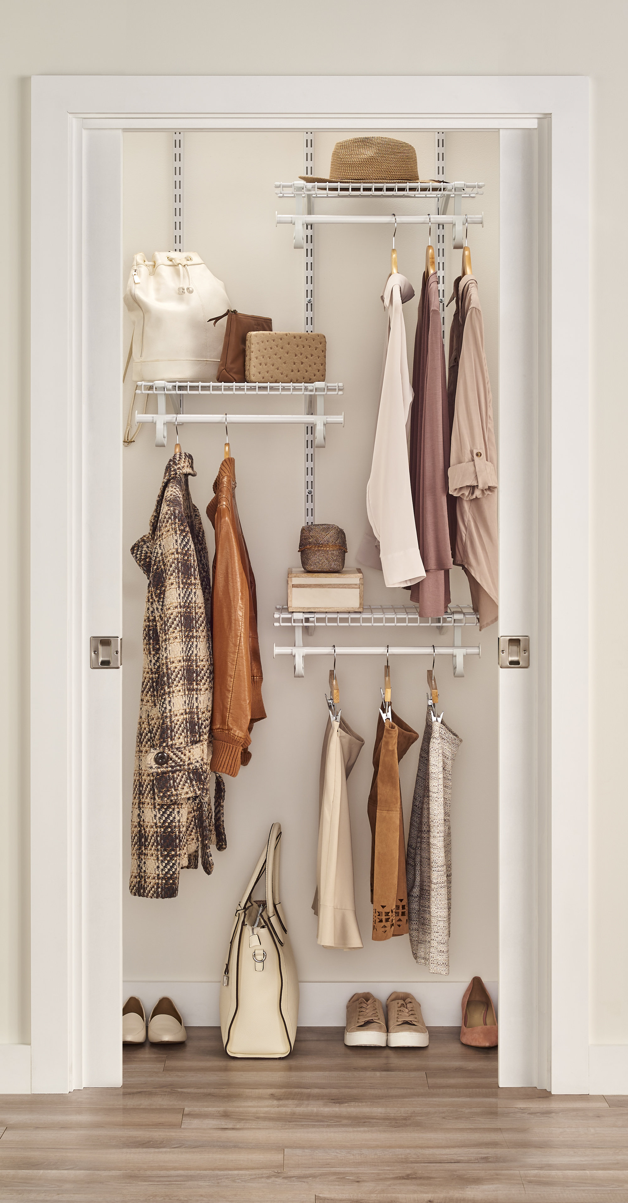 Closetmaid Adjustable ShelfTrack Wardrobe System and Clothes Rail ...
