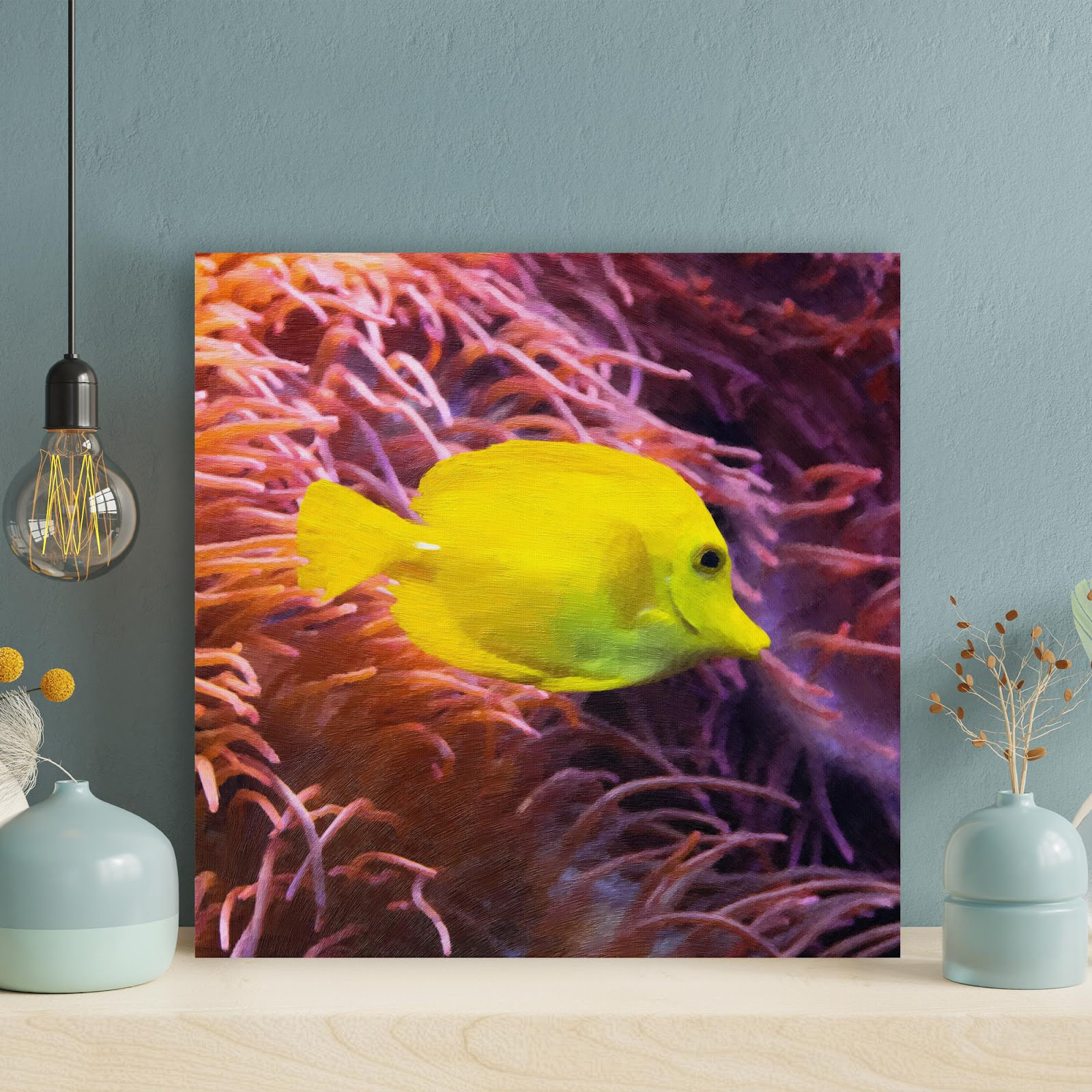 Bayou Breeze One Yellow Fish - 1 Piece Square Graphic Art Print On ...