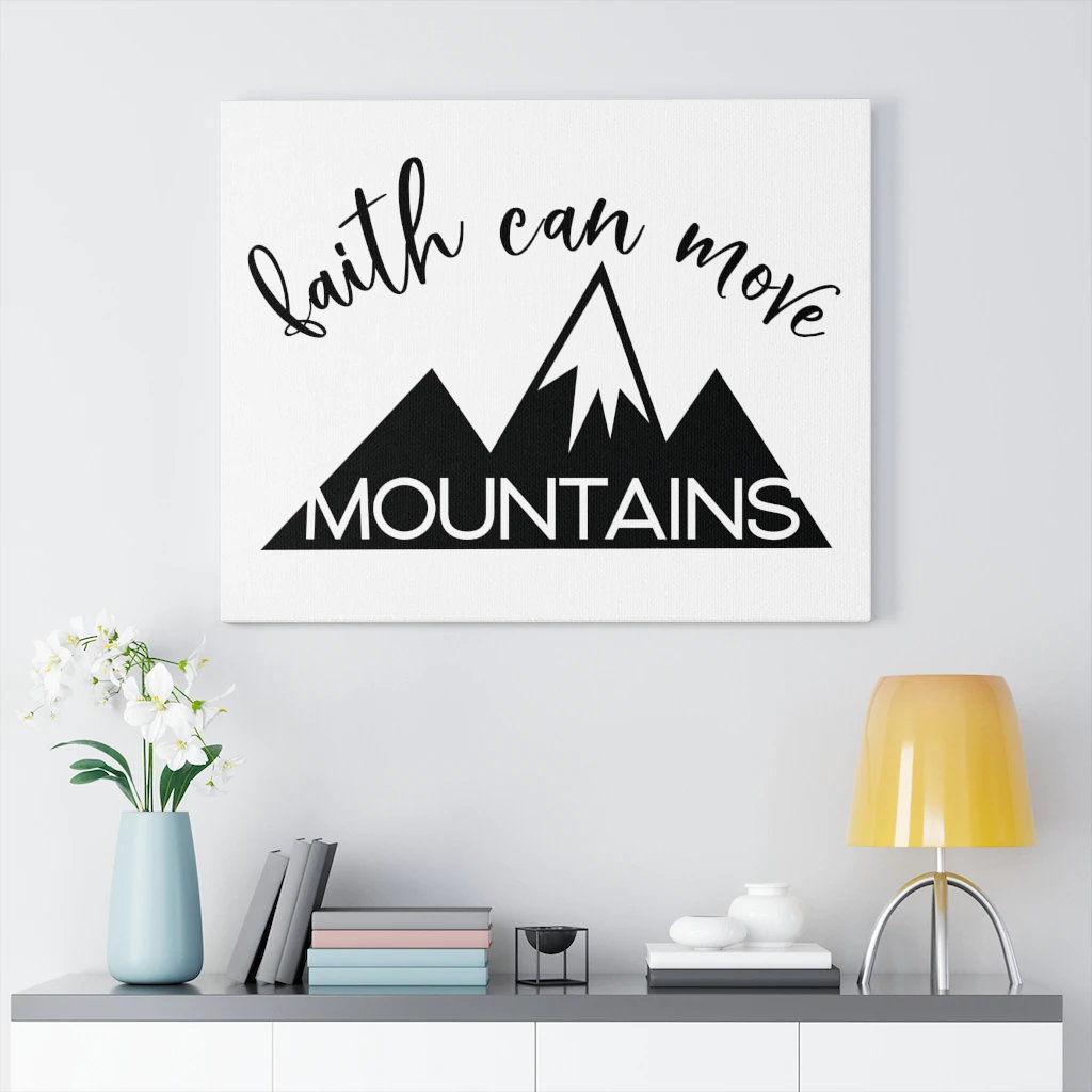 Trinx Scripture Canvas Faith Can Move Mountains Christian Wall Art ...