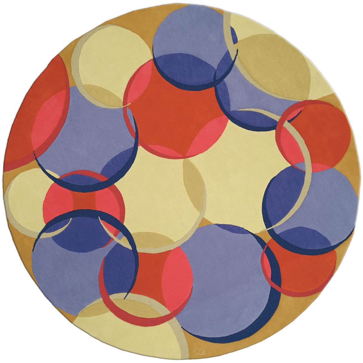 Doris Leslie Blau Modern 8X8 Round Red/Blue/Yellow Coleman 21 Rug | Wayfair