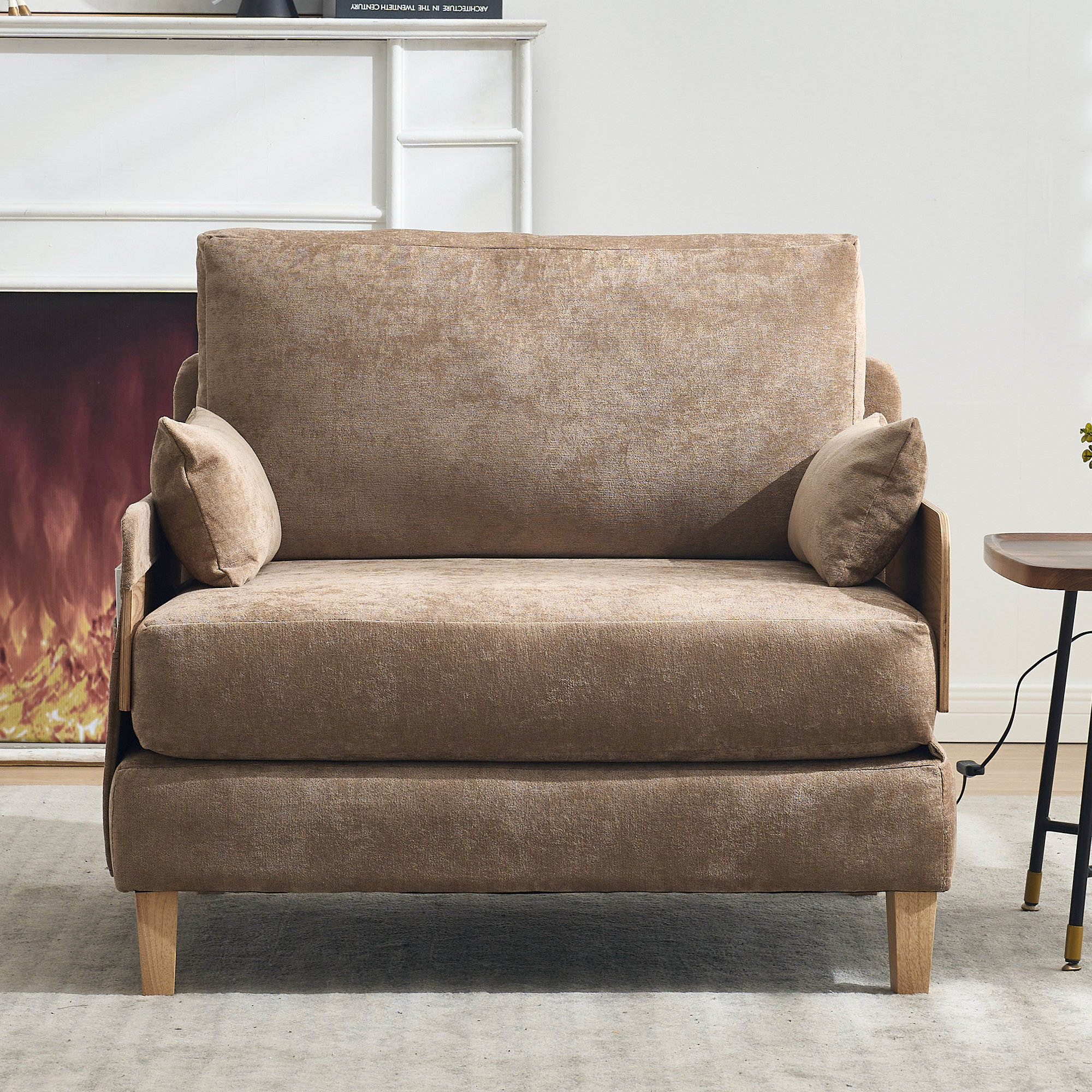 Latitude Run® 37" Wide Convertible Chair Bed Sleeper Accent Chair With ...