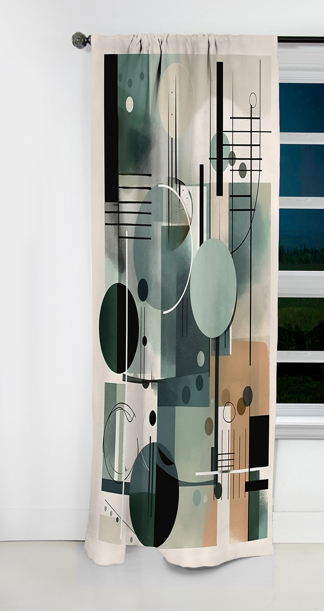 East Urban Home Stef - Minimalism Abstract Blackout Curtain - 1 Panels ...